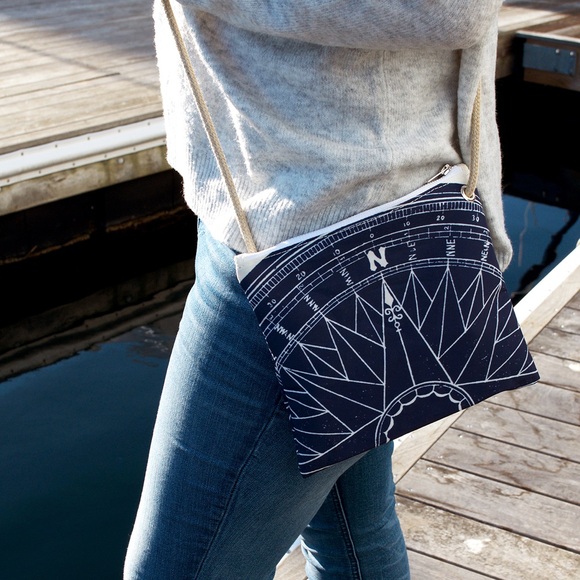 Bags | Seabags Nwtnavy True North Slim Crossbody Bag | Poshmark